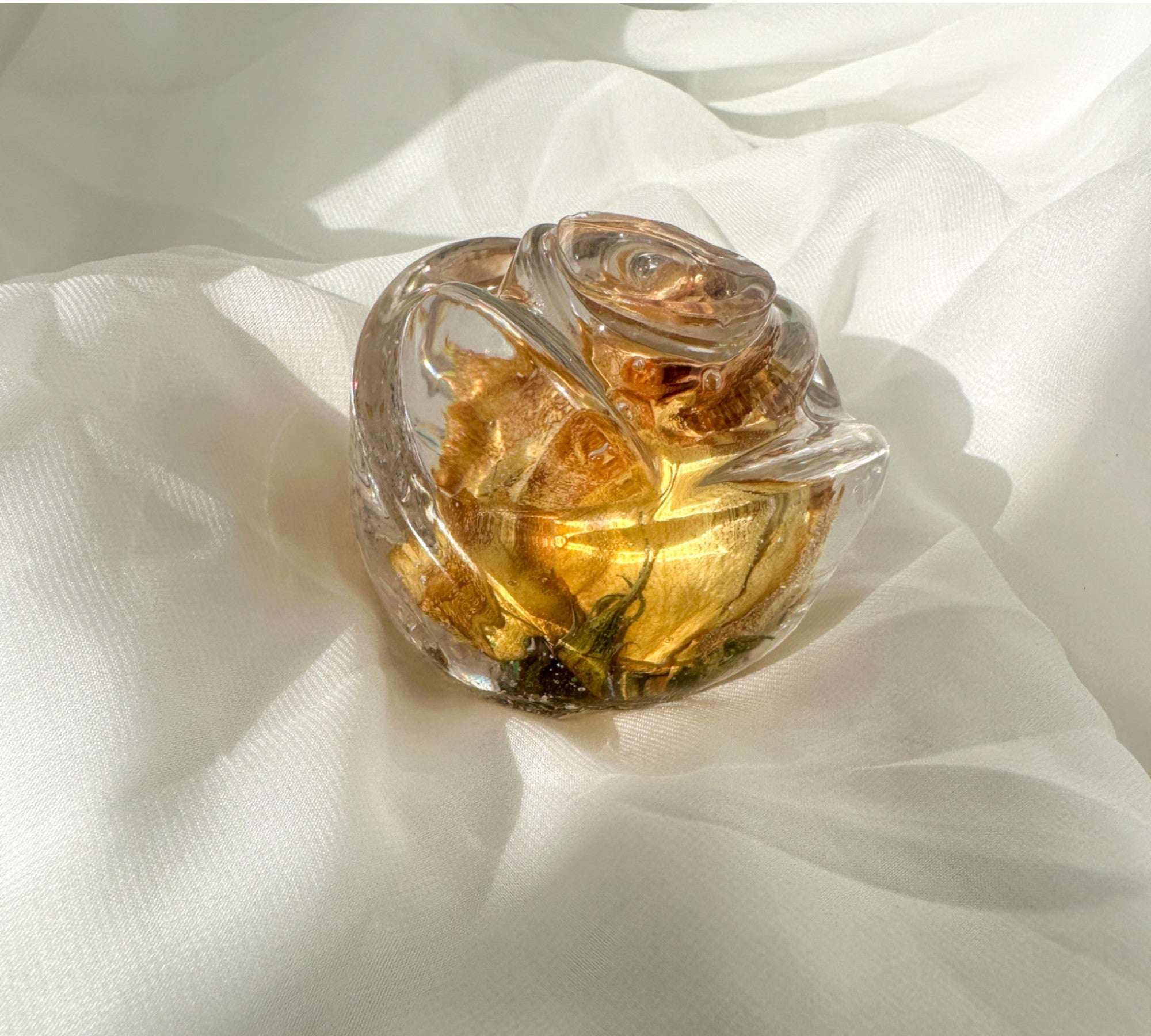 Everlasting Resin Rose Sculpture - Handmade Real Rose Home Decor ...